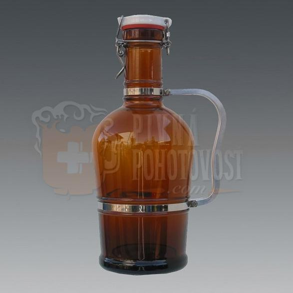 Sklenená fľaša na pivo 2L, hnedá | Pivná Pohotovosť